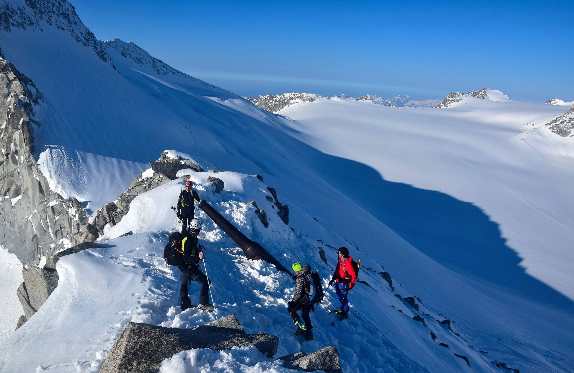 Ski touring on Adamello glaciers